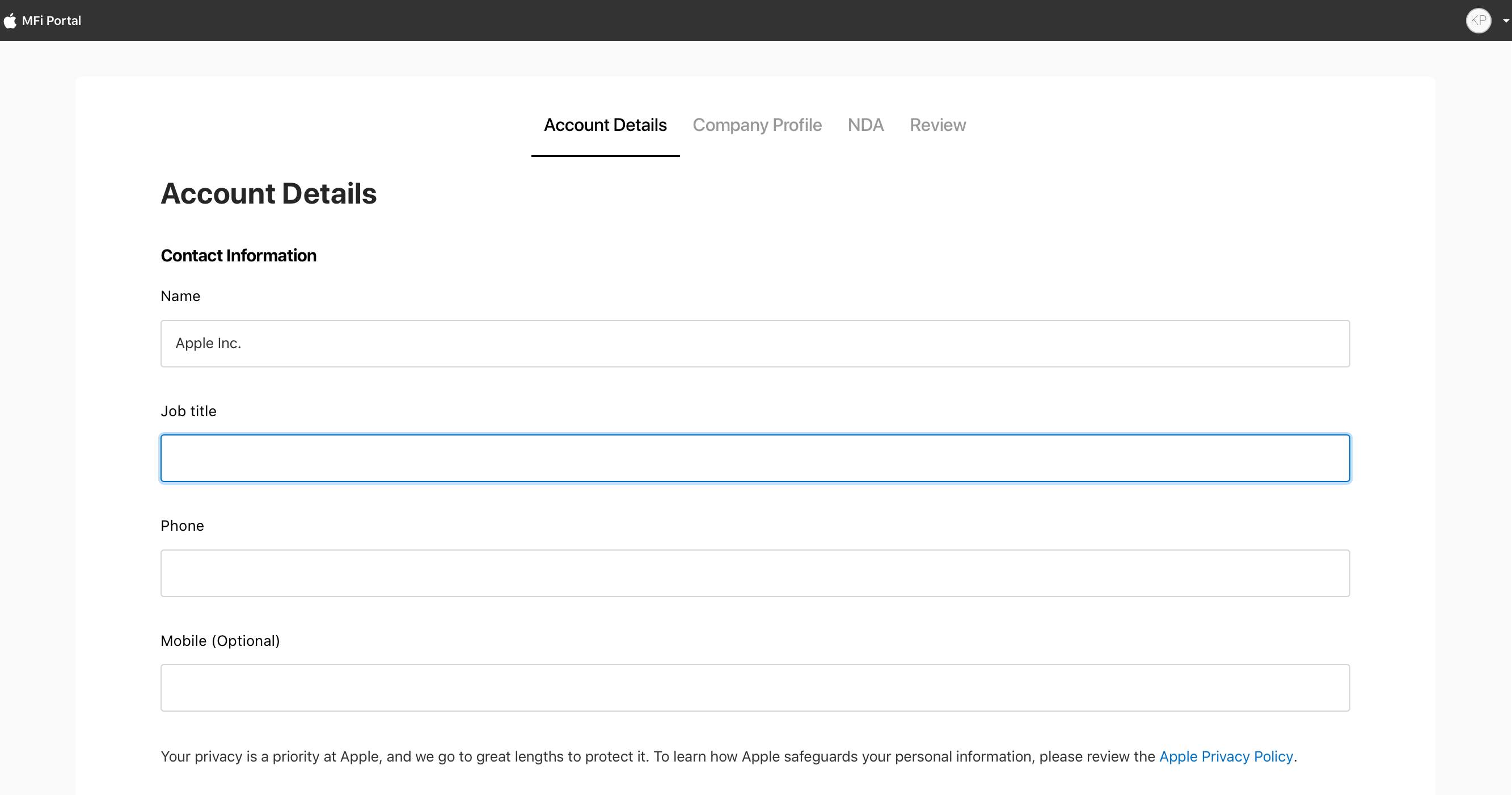 MFi Program Enrollment